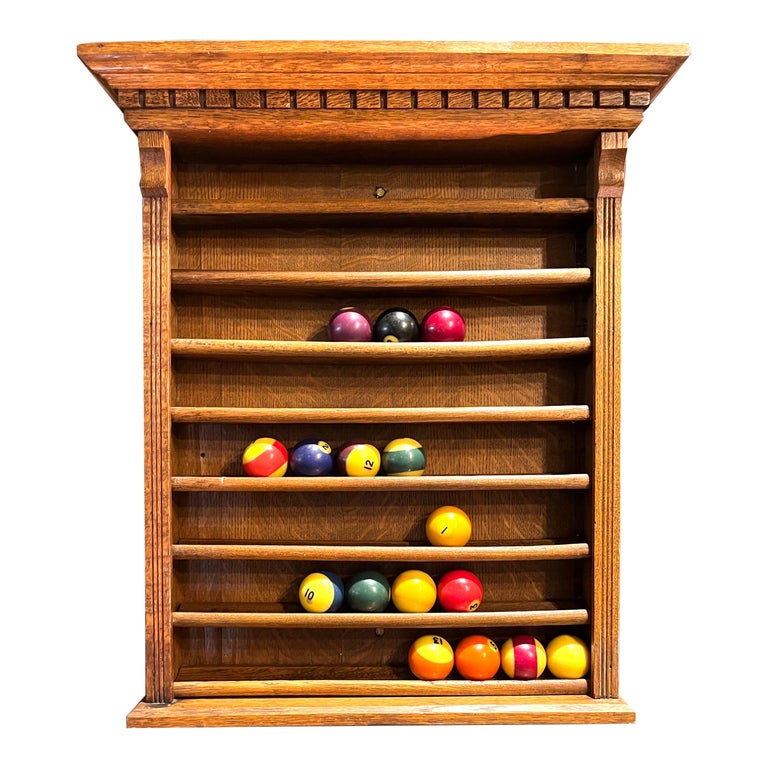 1940's Oak Billiard Ball Rack For Sale at 1stDibs