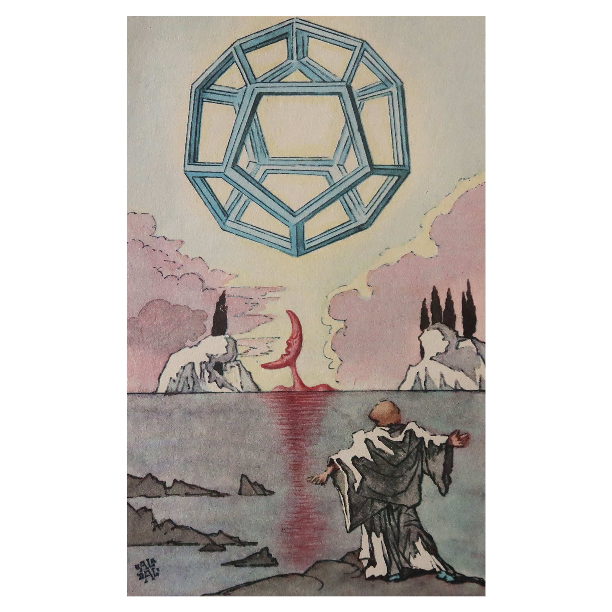 1960s Salvador Dali Signed Dante's Divine Comedy Inferno 1 Wood Block ...