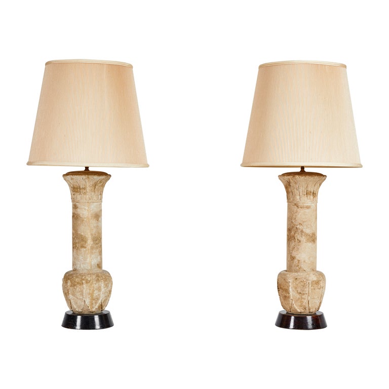 Pair of Cast Plaster Etruscan Style Column Lamps at 1stDibs | etruscan ...