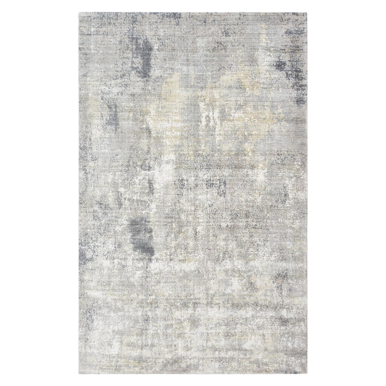 Contemporary Abstract Grey Silk Area Rug at 1stDibs | silk area rugs ...