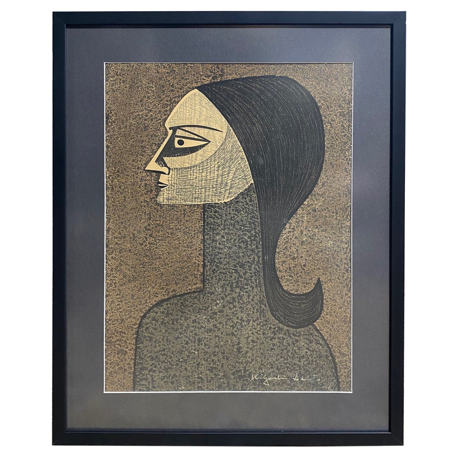 Kiyoshi Saito Signed Japanese Woodblock Print of Village Landscape Aizu ...