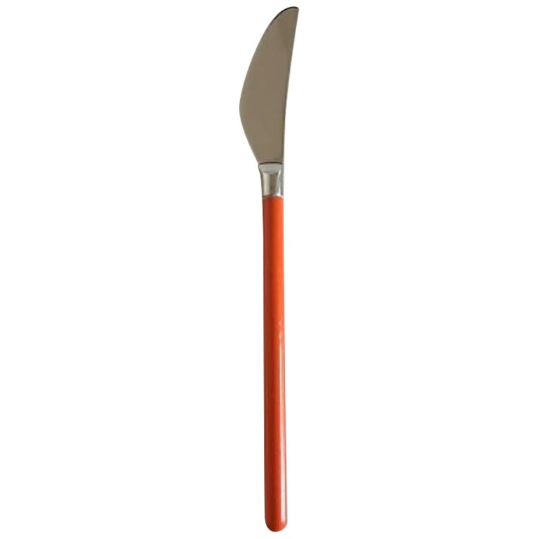 Hans Hansen Amalie Dinner Knife with Orange Enamel Handle For Sale at ...