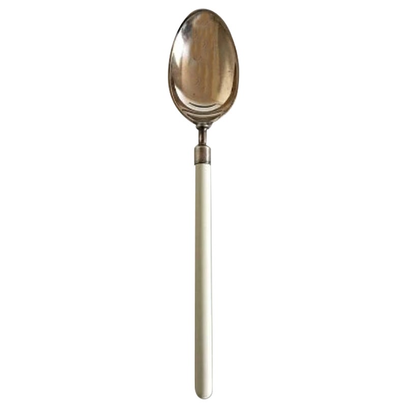 Hans Hansen Amalie Silver Dinner Spoon with White Handle For Sale at ...