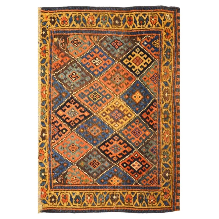 Antique Rug, Multicolor Geometric Design For Sale at 1stDibs