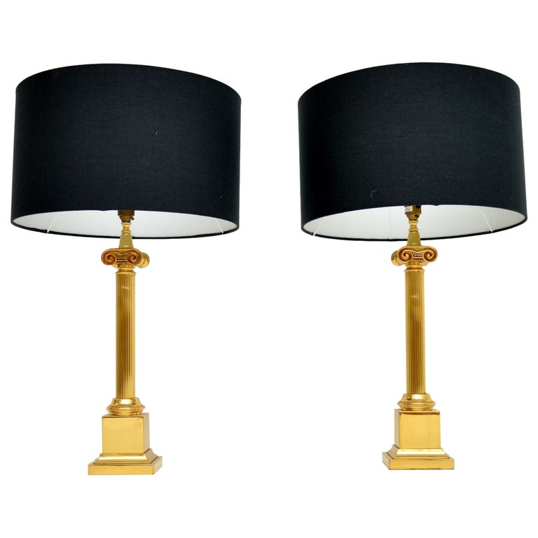 Pair of Solid Brass Neo-Classical Table Lamps at 1stDibs