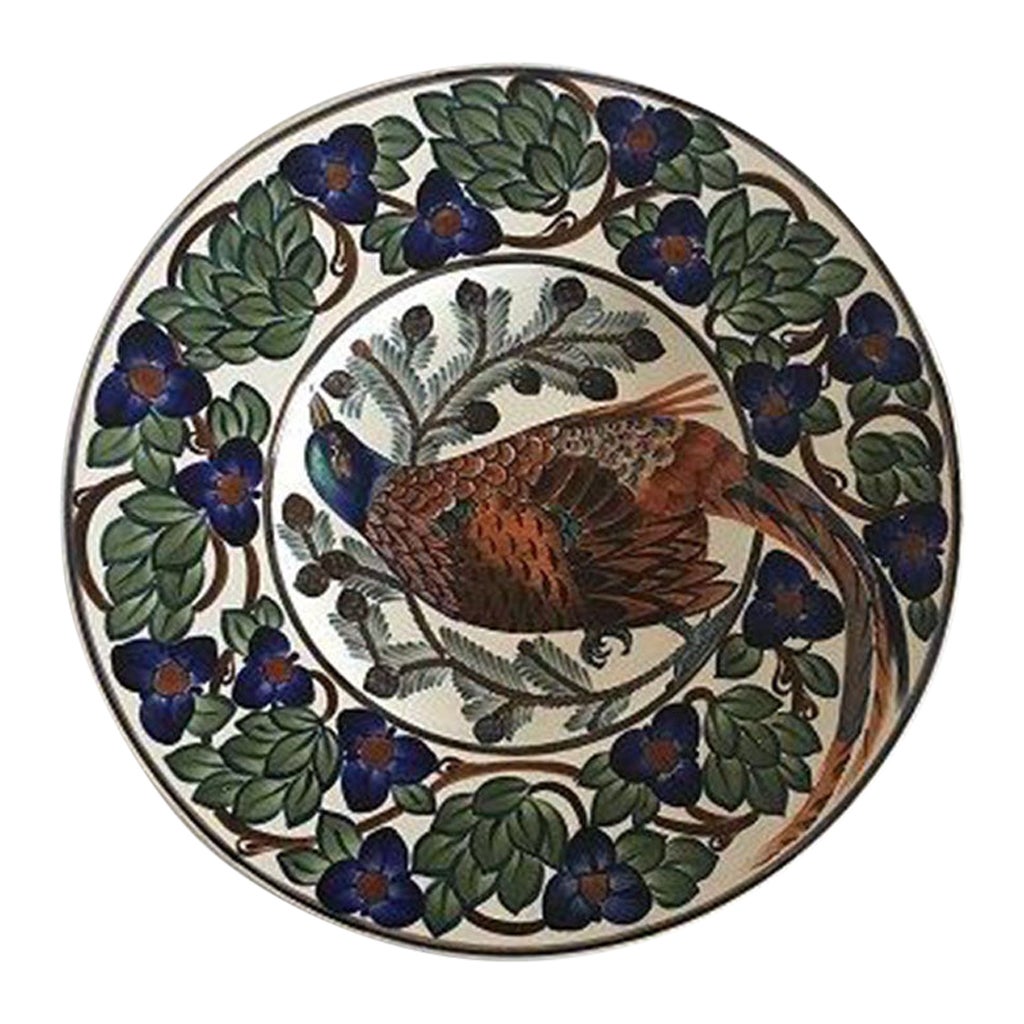 Aluminia Earthenware Round Bowl Dish No 602/549 with Bird Motif of ...