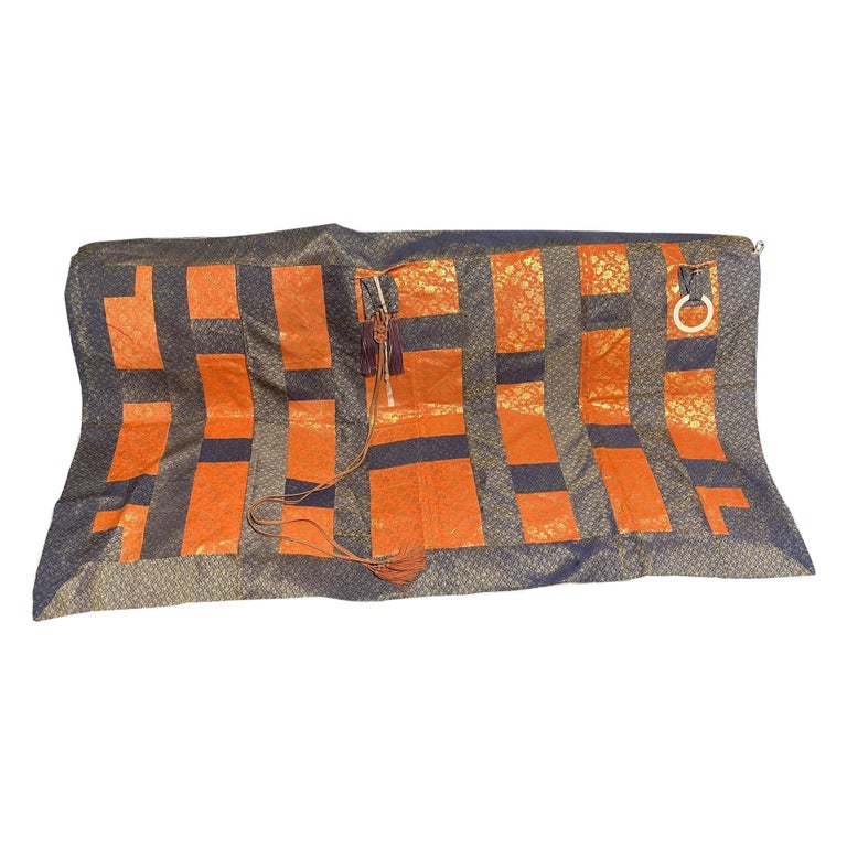 Japanese Edo Buddhist Monk Priest 7 Column Silk Brocade Kesa Ceremonial ...