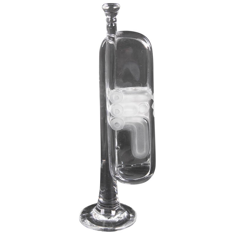 1980s Glass Trumpet Sculpture For Sale at 1stDibs