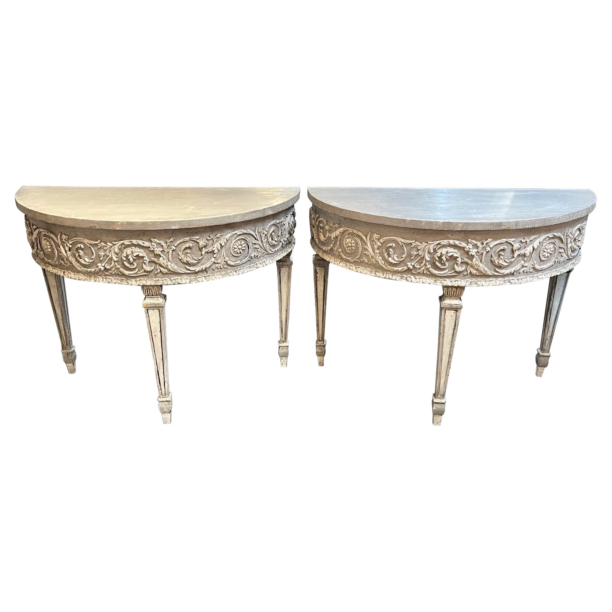 Pair of Contemporary Demi-Lune Console Table For Sale at 1stDibs