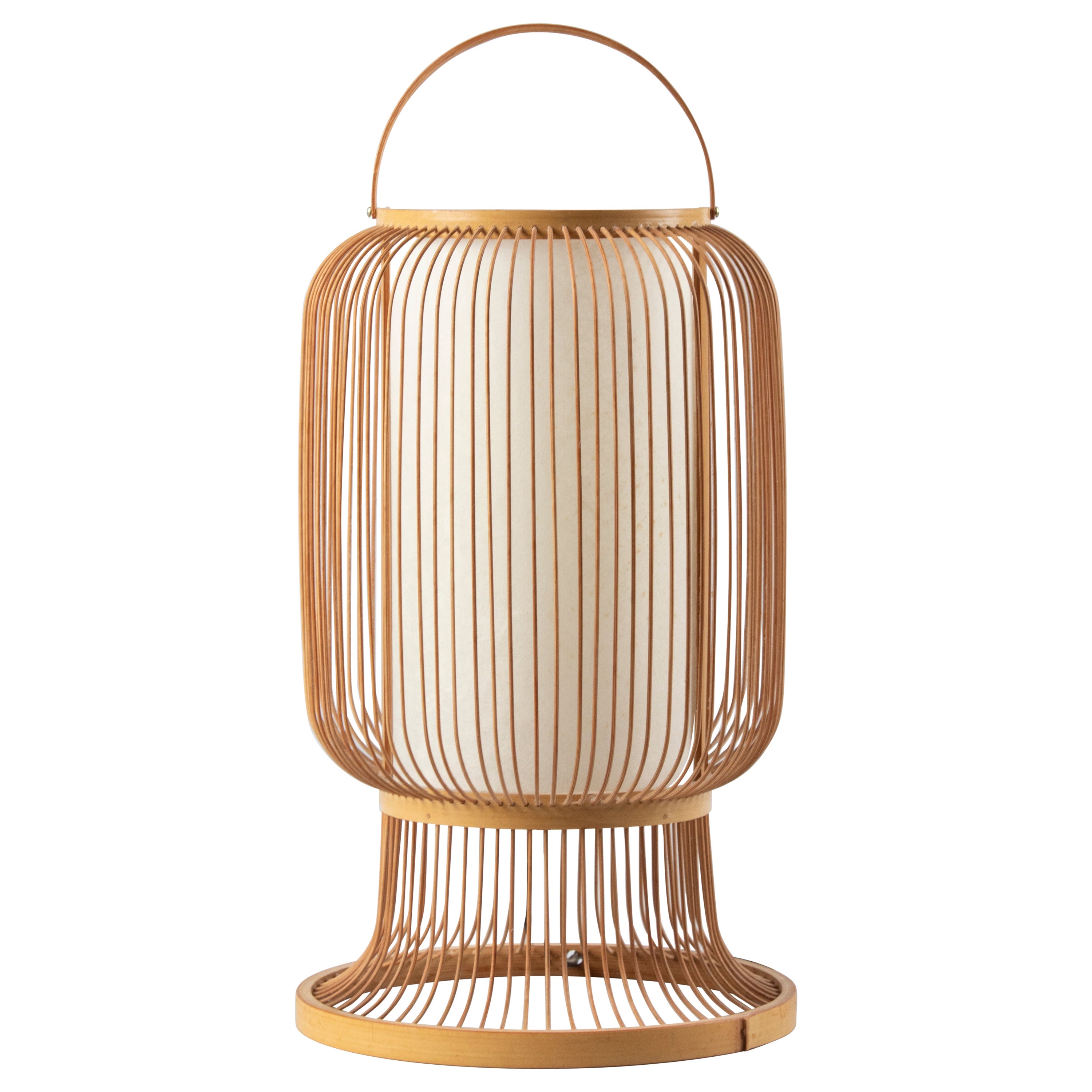 Mid-Century Modern Japanese Bamboo Spokes Lantern Lamp at 1stDibs ...