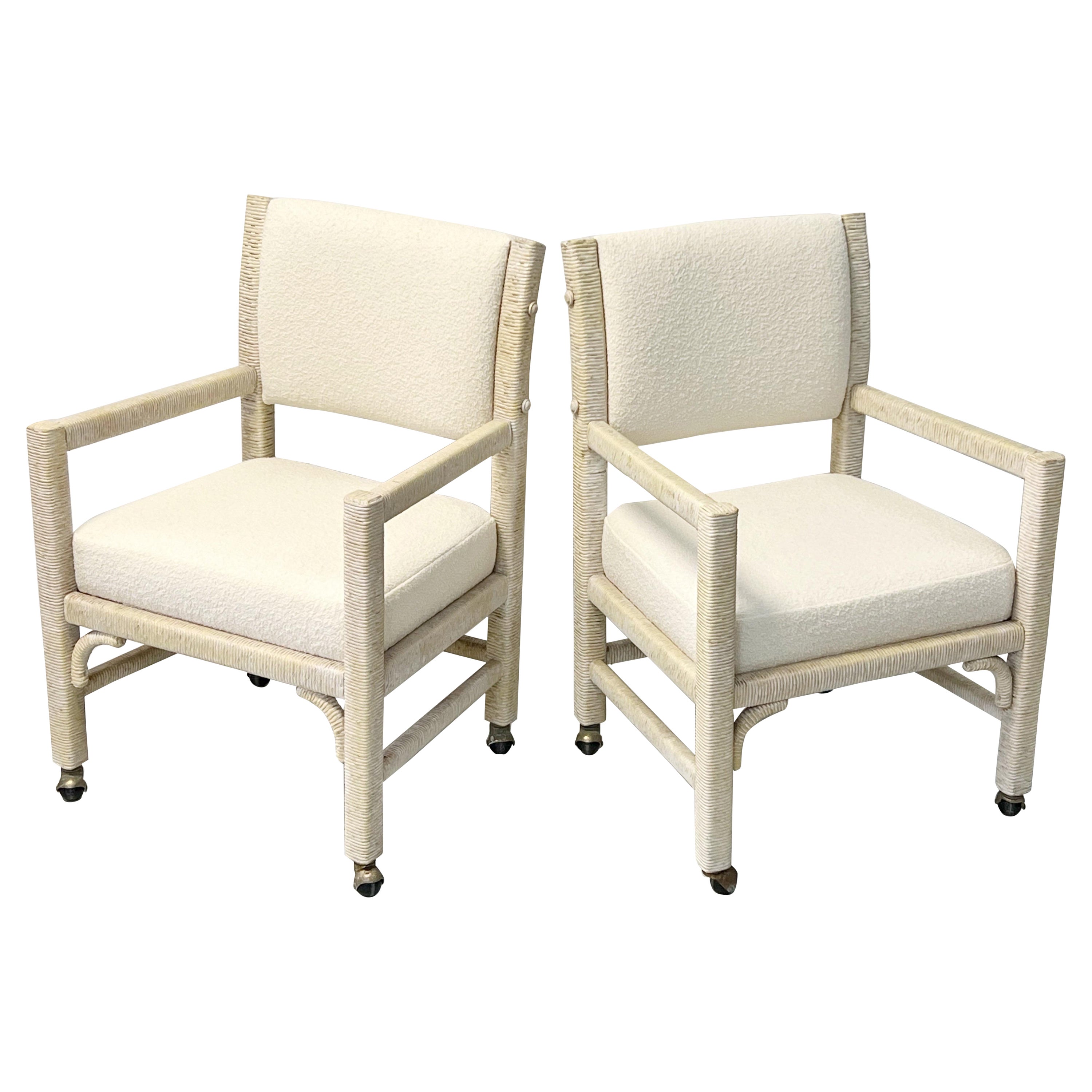 Mark Du Plantier Style Paw Feet Arm Chairs, Pair For Sale at 1stDibs