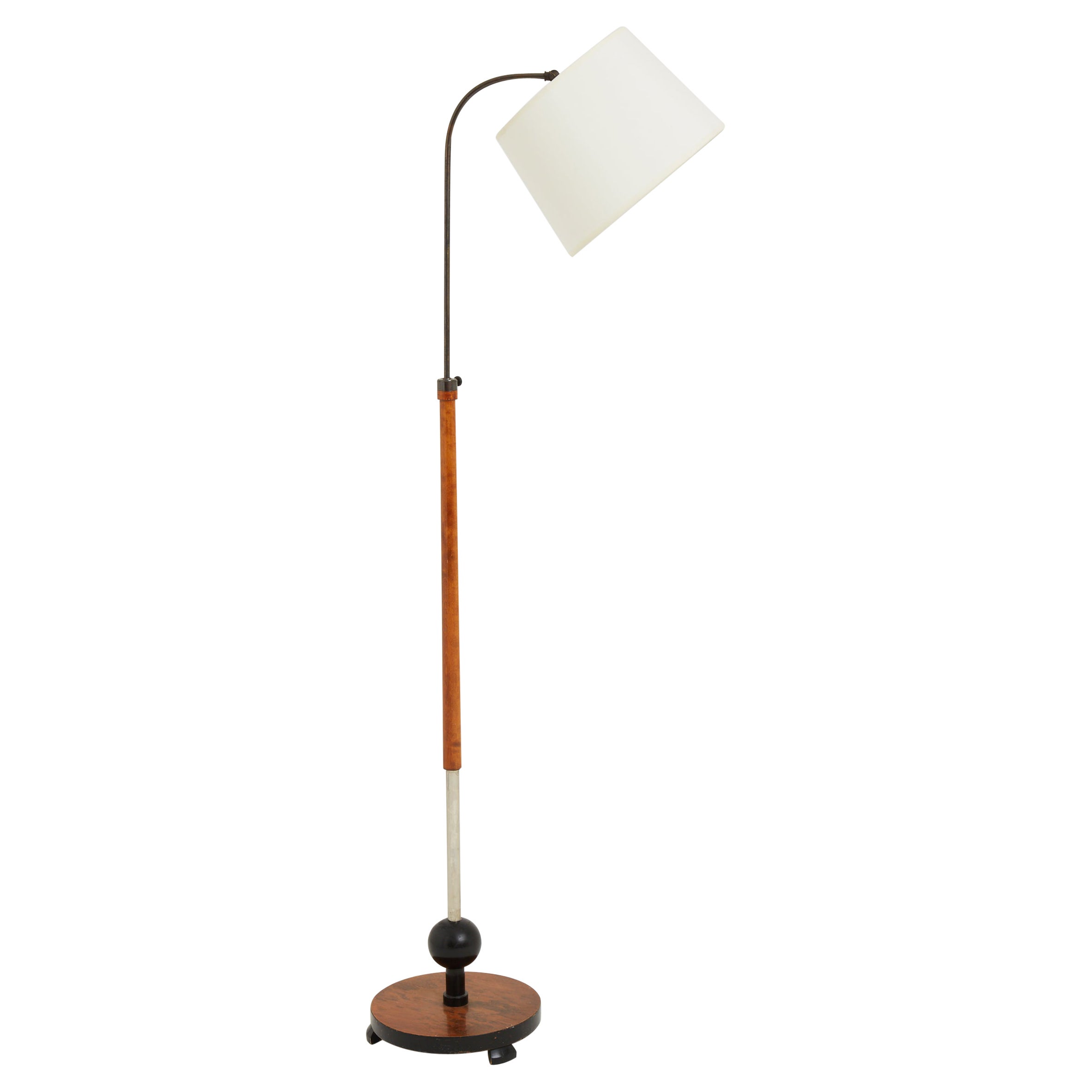 Walnut and Birch Standing Floor Lamp by Mel Smilow For Sale at 1stDibs
