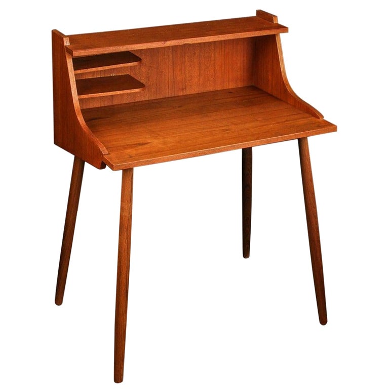 Extra Small Danish Modern Writing Desk in Teak For Sale at 1stDibs