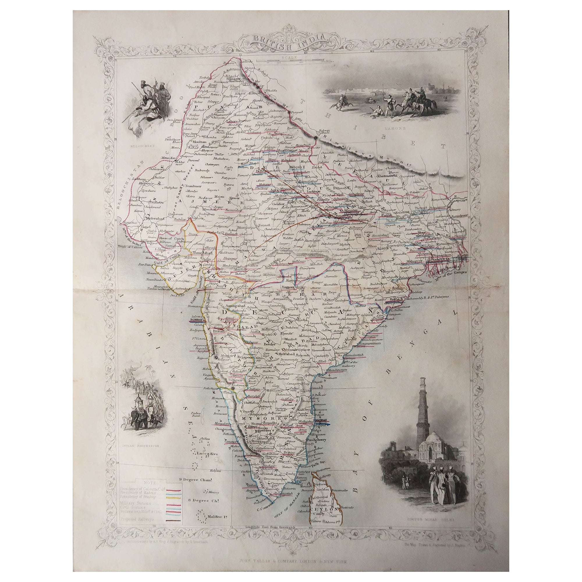 Antique Map of the Kansas Pacific Railroad, circa 1900 For Sale at 1stDibs