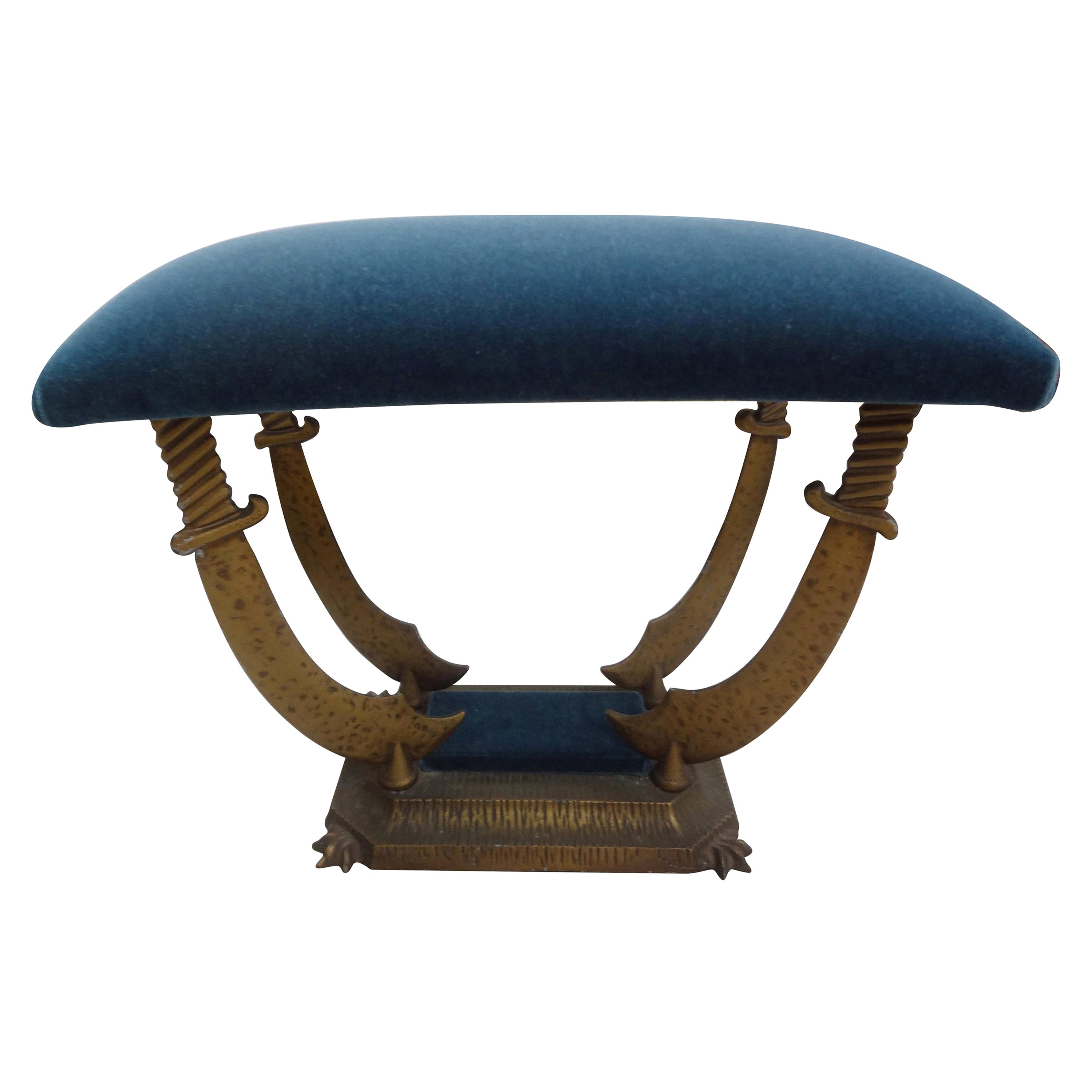 Stunning Hollywood Regency Recamier Bench at 1stDibs