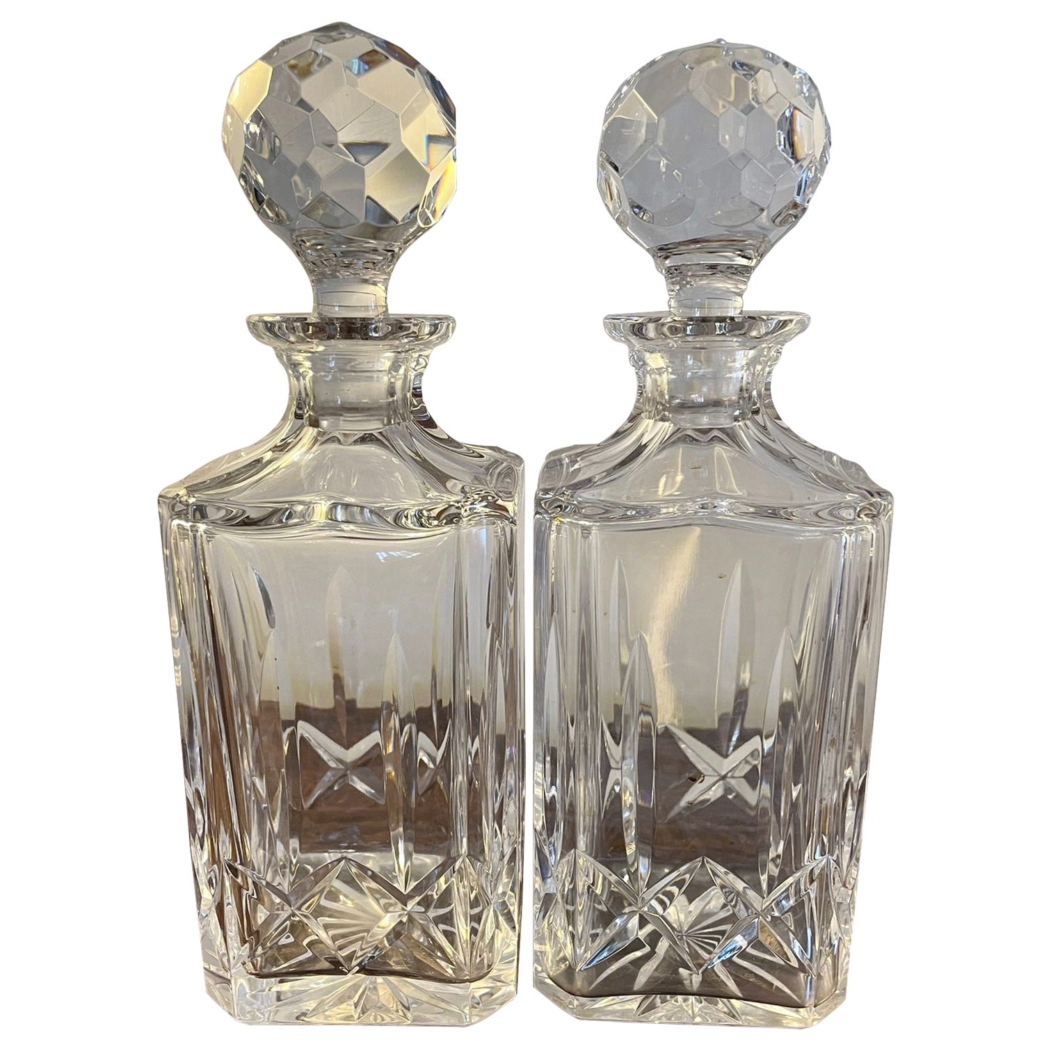 Pair of English Fancy-Cut Glass Decanters, circa 1840 For Sale at 1stDibs