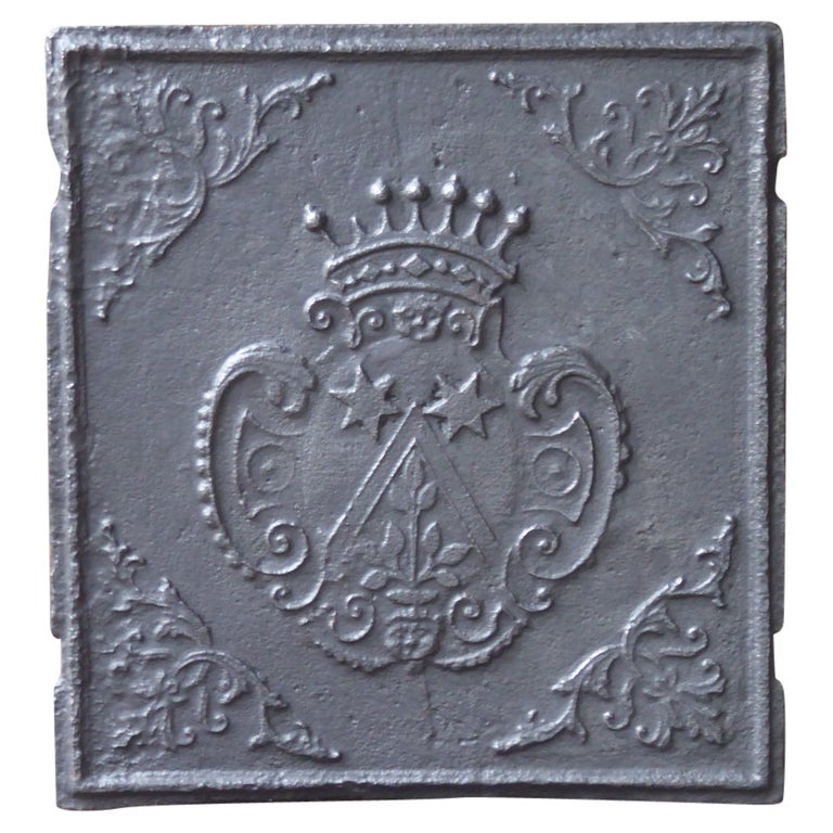 18th Century German Louis XV 'Coat of Arms' Fireback For Sale at 1stDibs