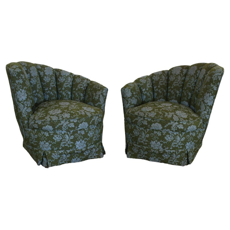 Pair of Mid-Century Modern Corkscrew Club Chairs For Sale at 1stDibs