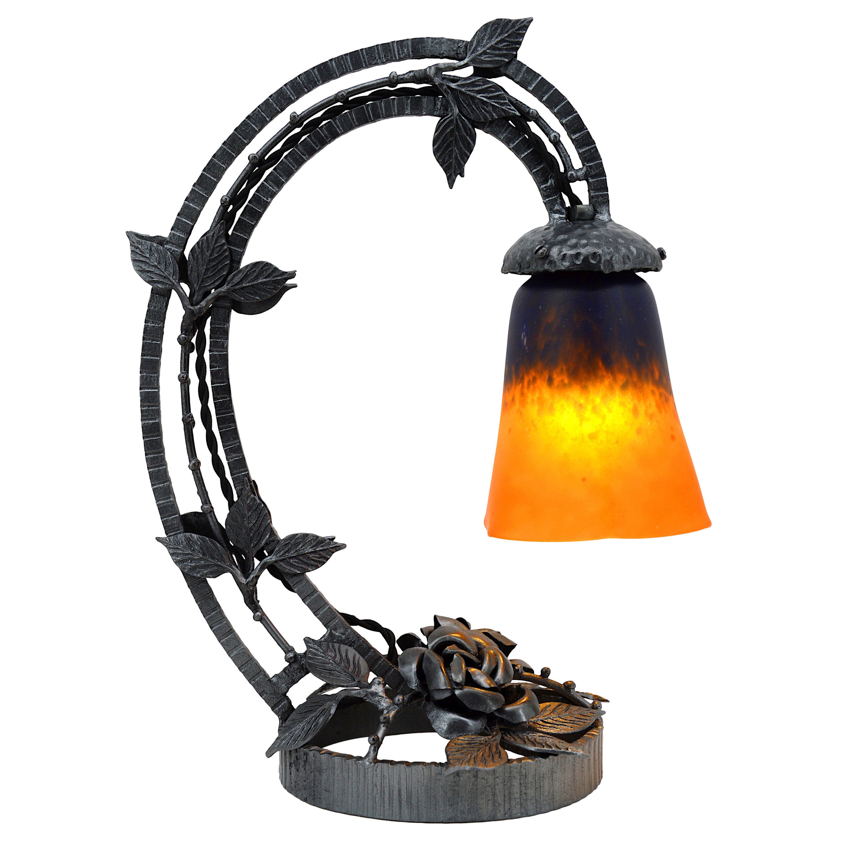 Art Deco French Schneider Crystal Glass Lamp Stand For Sale at 1stDibs ...
