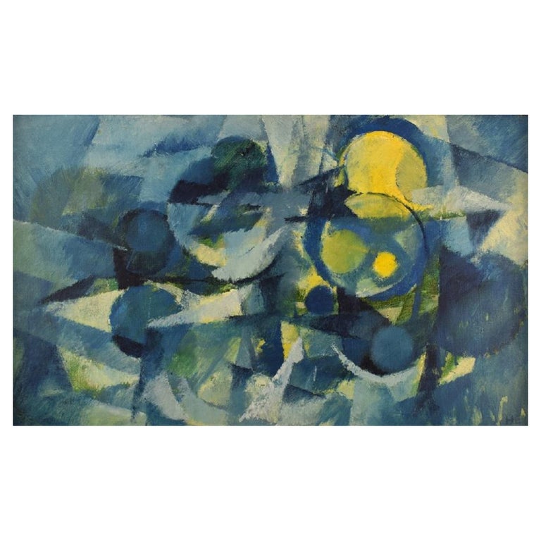 Helge Ernst, Danish Artist, Oil on Canvas, "Impression", 1972 at 1stDibs