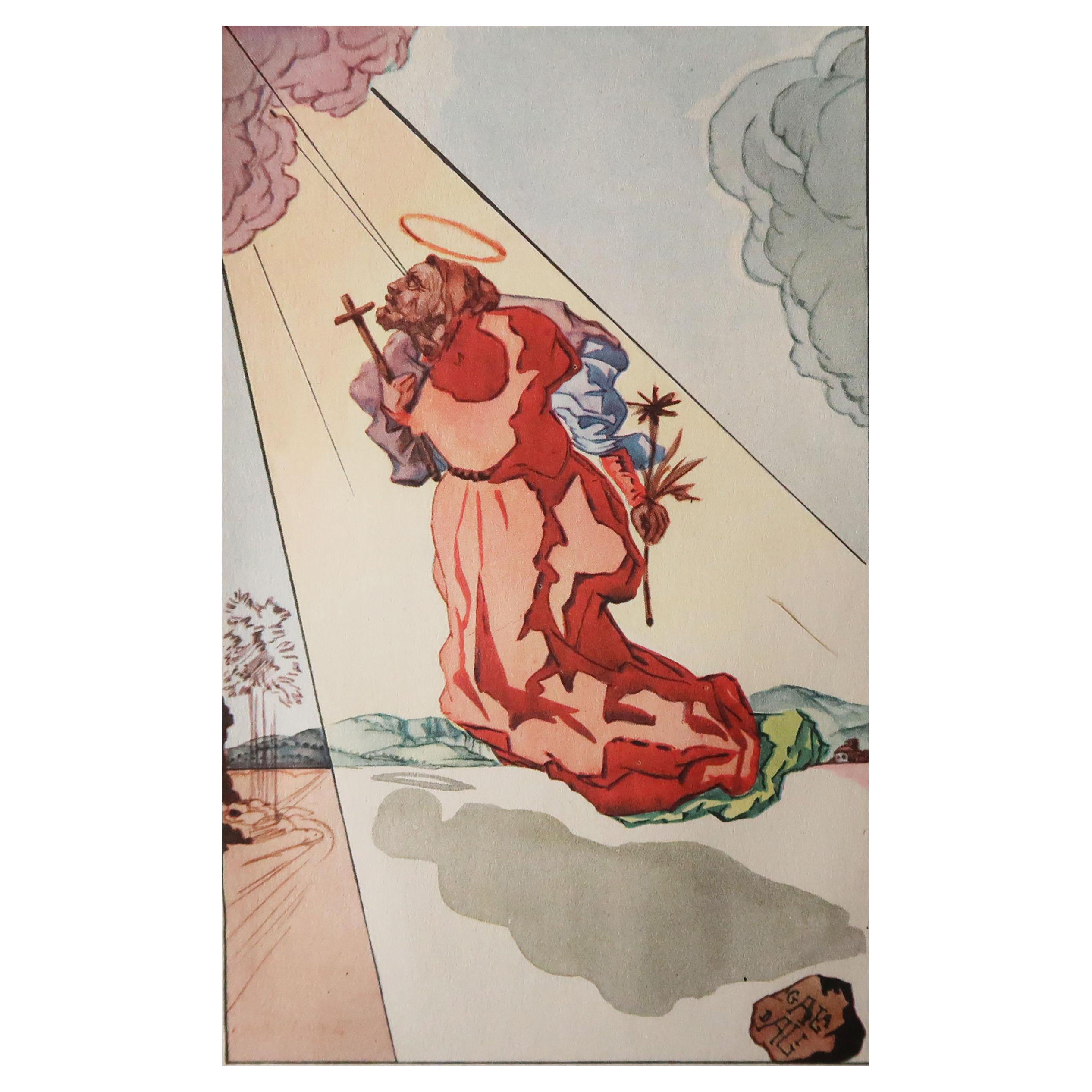 1960s Salvador Dali Signed Dante's Divine Comedy Inferno 1 Wood Block ...