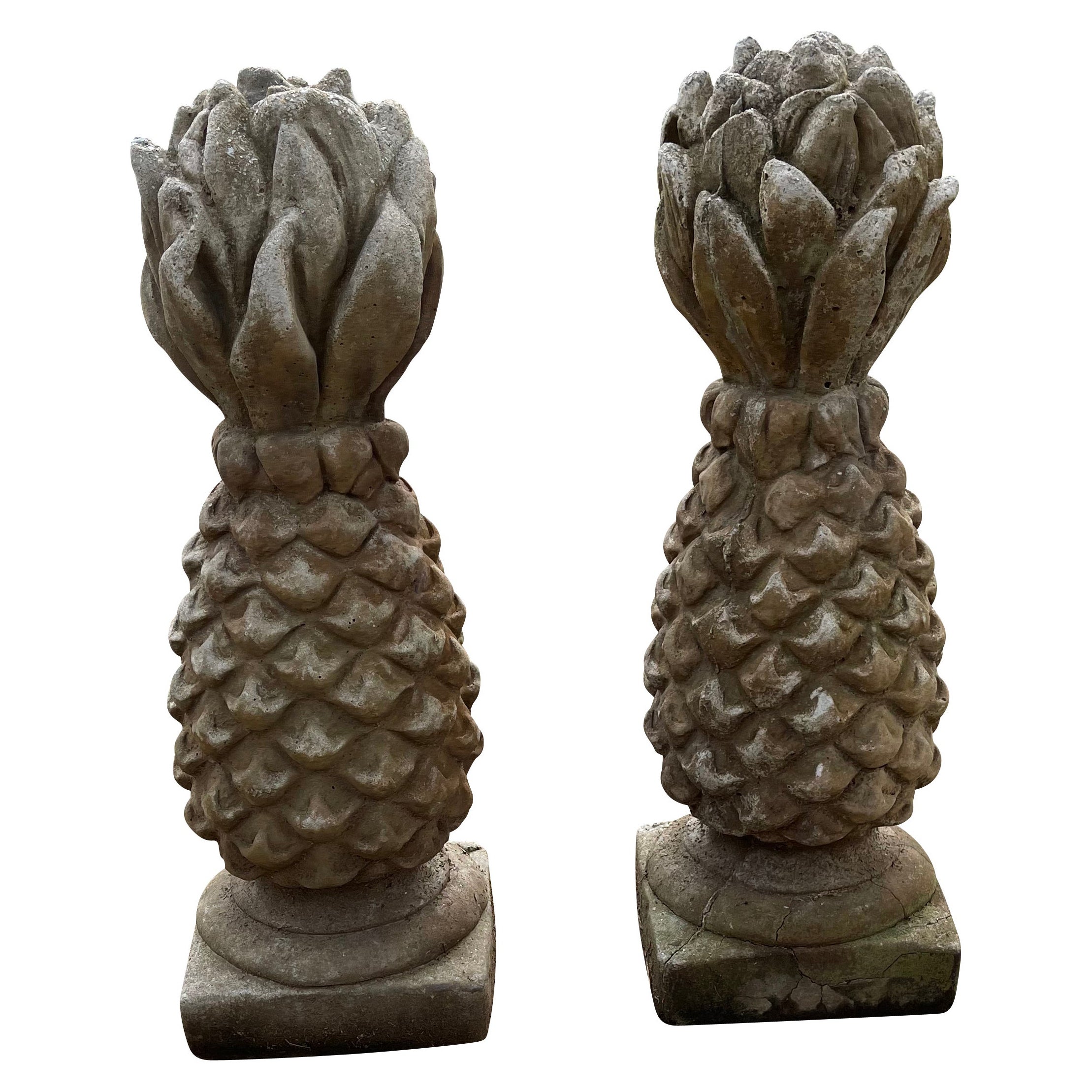 Pair of Cast Stone Pine Cone/Artichoke Garden Finials at 1stDibs ...