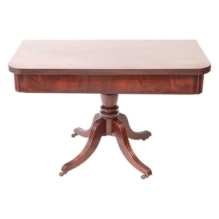 Large Antique Regency Quality Mahogany Tea Table For Sale at 1stDibs