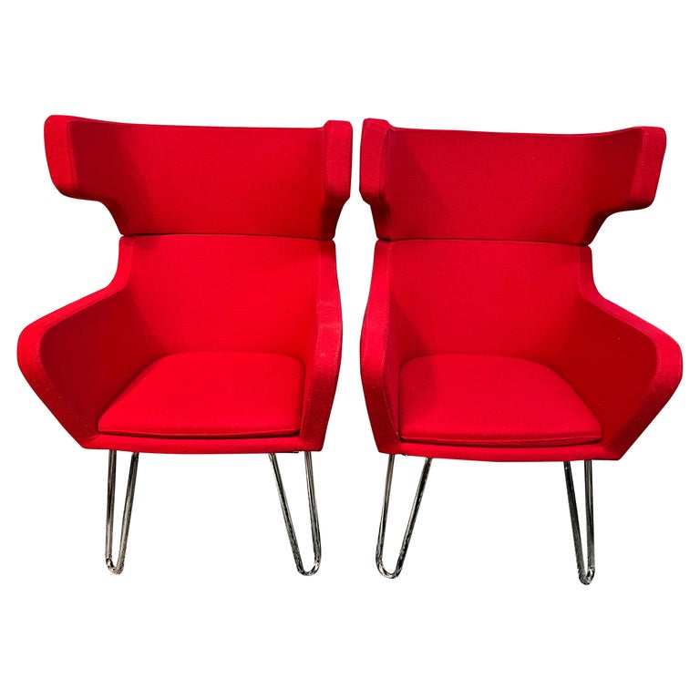 Pair of Mid Century Red Ox Chairs For Sale at 1stDibs