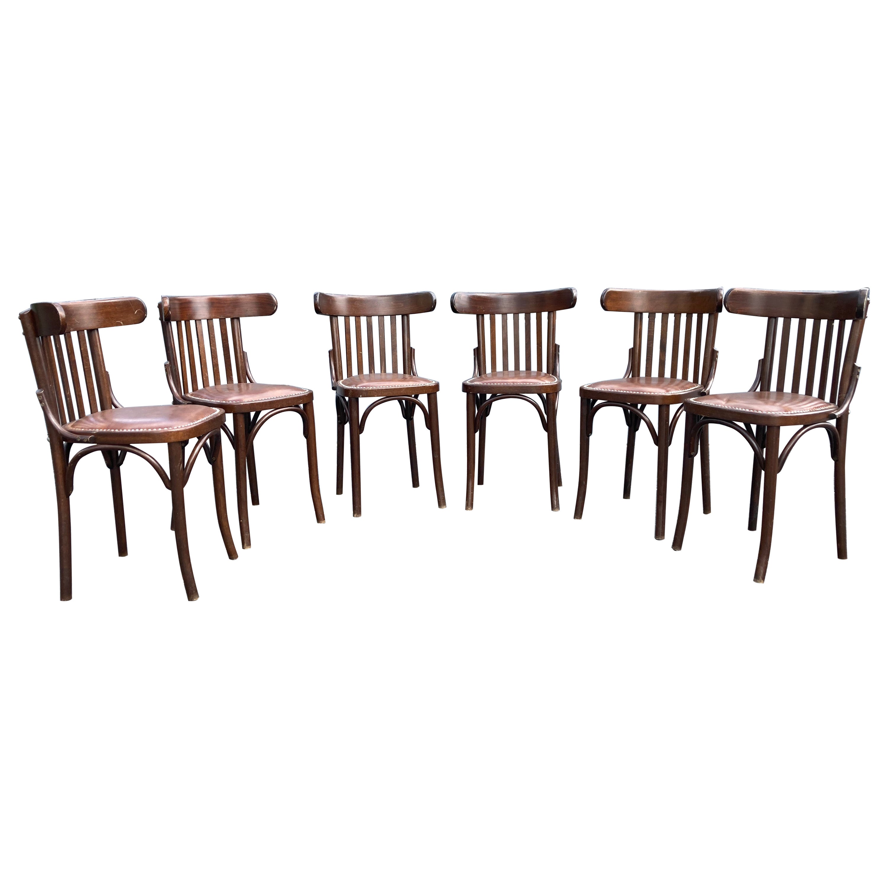 6 Vintage Bentwood Thonet Style Parlor Dining Cafe Bistro Chairs at 1stDibs