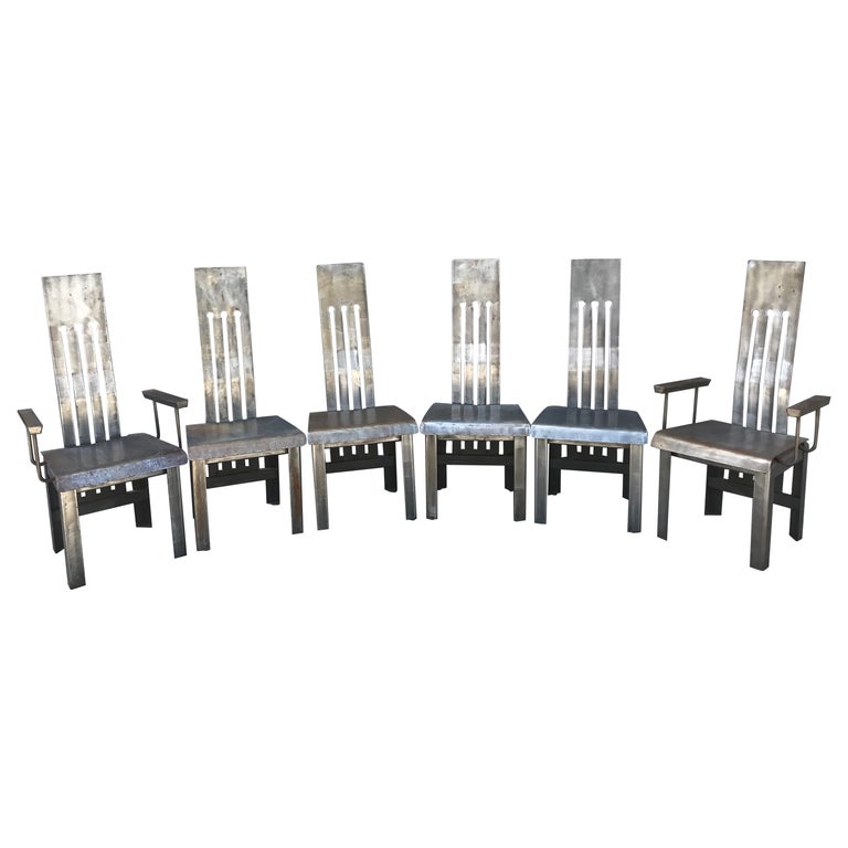 Custom Studio Design Steel Dining Chairs at 1stDibs