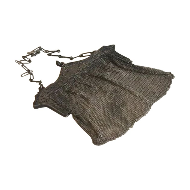 Antique Silver Mesh Bag For Sale at 1stDibs