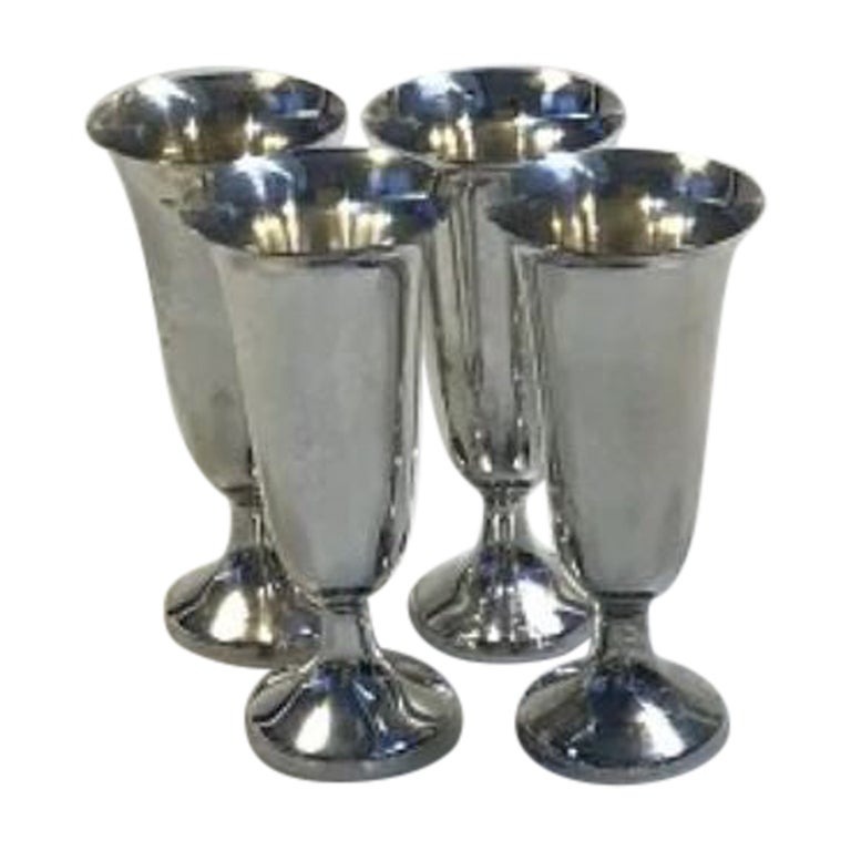 Webster Sterling Silver Shots Glasses Set of 4 For Sale at 1stDibs