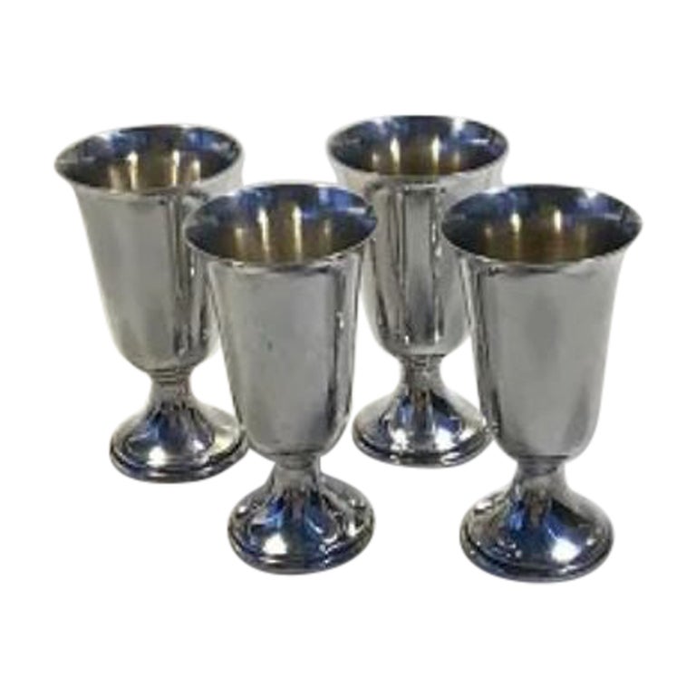 Boardman Sterling Silver Shots Glasses Set of 4 For Sale at 1stDibs