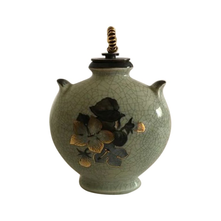 Royal Copenhagen, Ceramic Lidded Jar and Bronze Lid by Knud Andersen ...