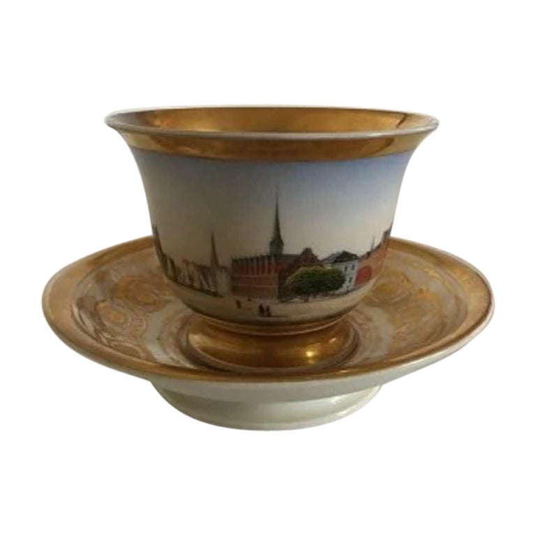 Royal Copenhagen Antique Morning Cup with Handpainted Motif of Borsen ...