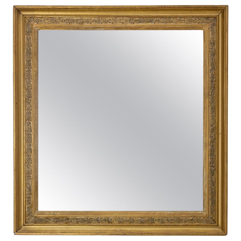 French Golden Frame Stucco Mirror Vegetal Patterns, Early 20th Century ...