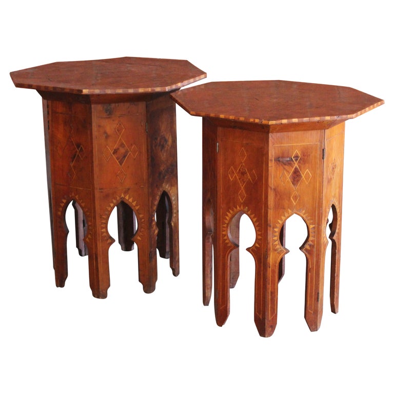 Pair of 19th Century Syrian Inlaid Side Tables at 1stDibs