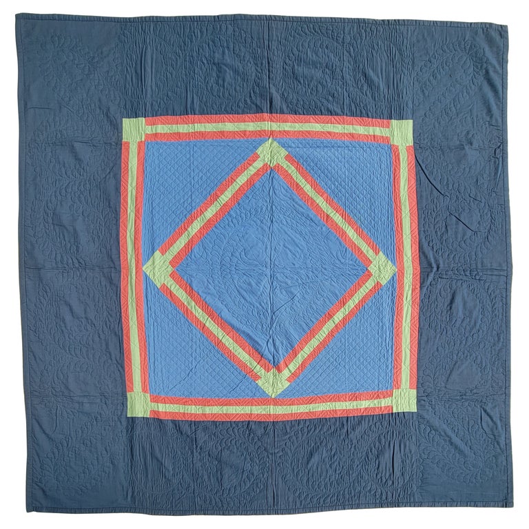Early 20Thc Rare Wool Diamond in a Square Quilt from Pa. For Sale at ...