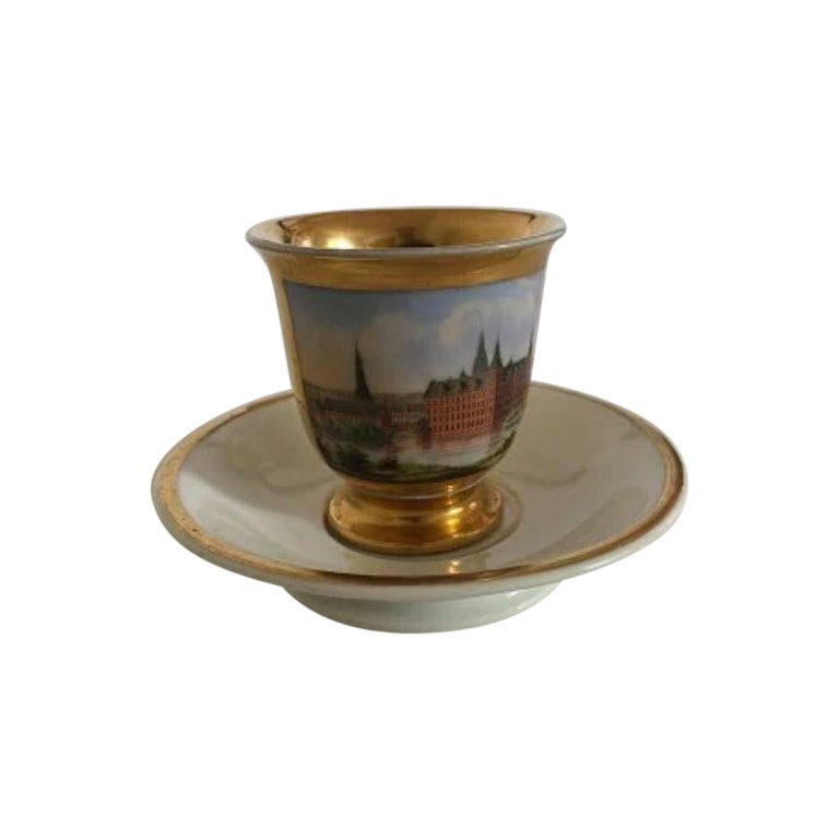Royal Copenhagen Empire Lion Cup with Motif of Frederiksborg Castle For ...