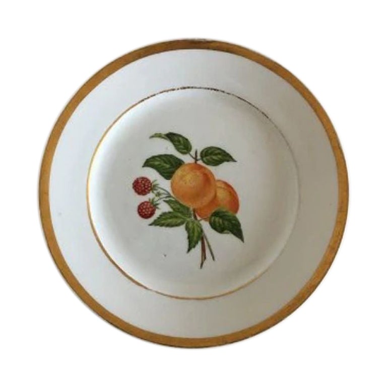 Royal Copenhagen Plate with Handpainted Fruit Motif and Gold For Sale ...