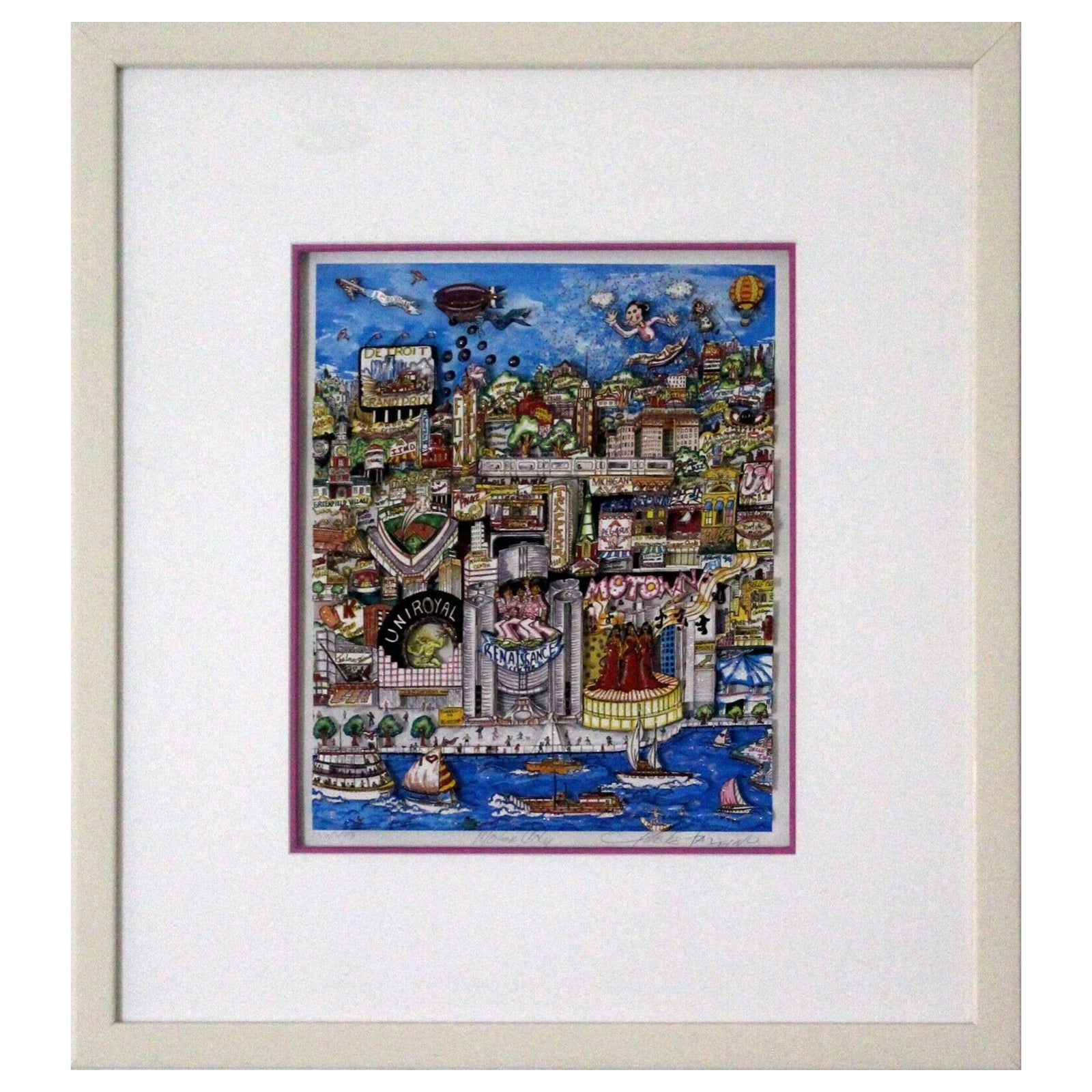 Contemporary Framed I Heart Baseball 3D Serigraph Signed Charles ...