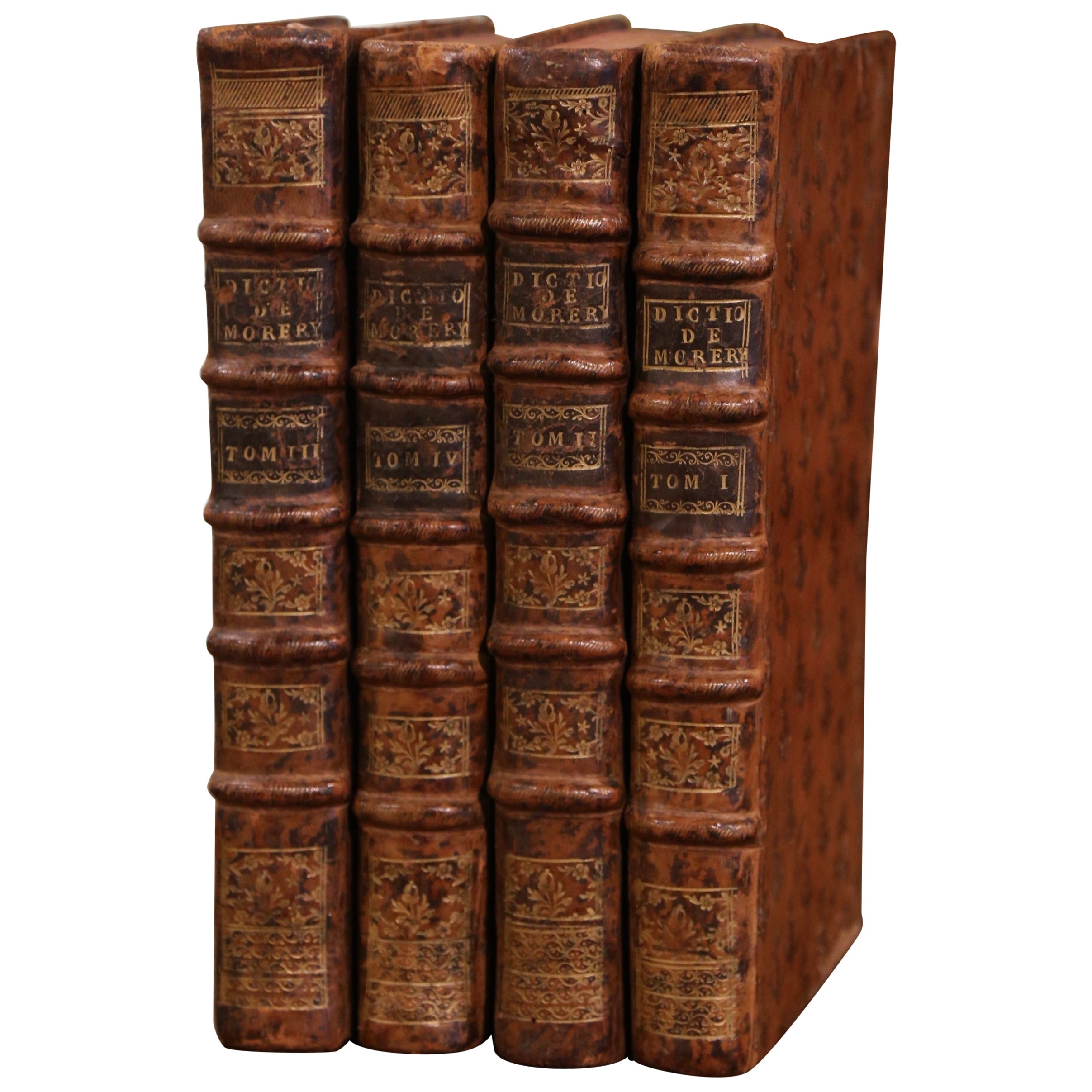 19th Century English Leather Bound Holy Bible with Gilt Tooling and ...