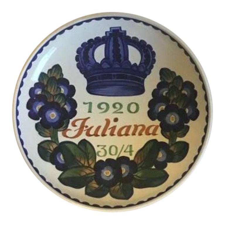 Aluminia Commemorative Plate Dutch Oranger Plate from 1913 at 1stDibs