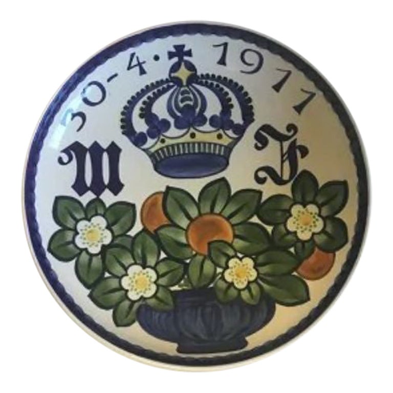 Aluminia Commemorative Plate Dutch Oranger Plate from 1913 at 1stDibs