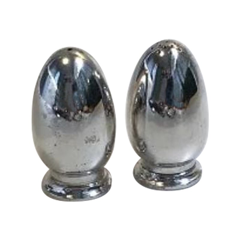 Holger Rasmussen Sterling Silver Salt and Pepper Set For Sale at 1stDibs