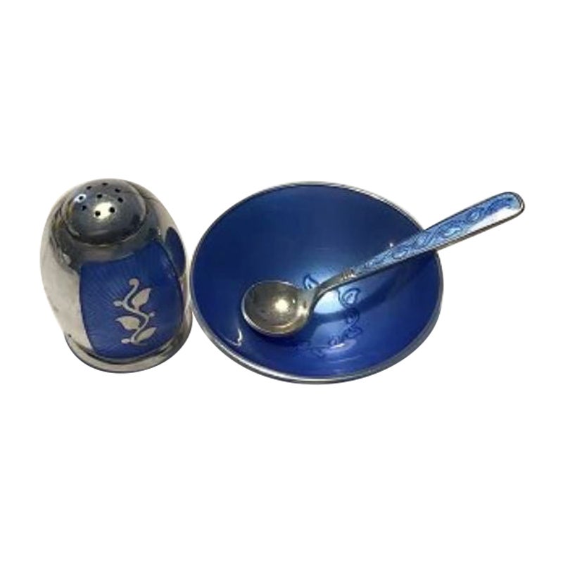 Moderne Danish Enamel and Sterling Salt and Pepper Sets by Meka For ...