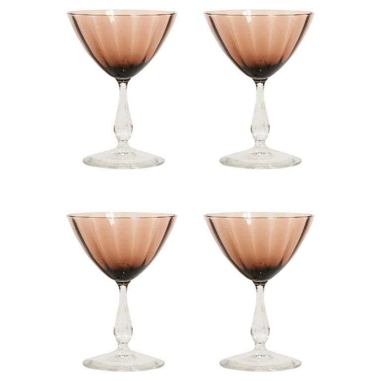 Pale Coffee Brown Cocktail Glasses Set of Four at 1stDibs