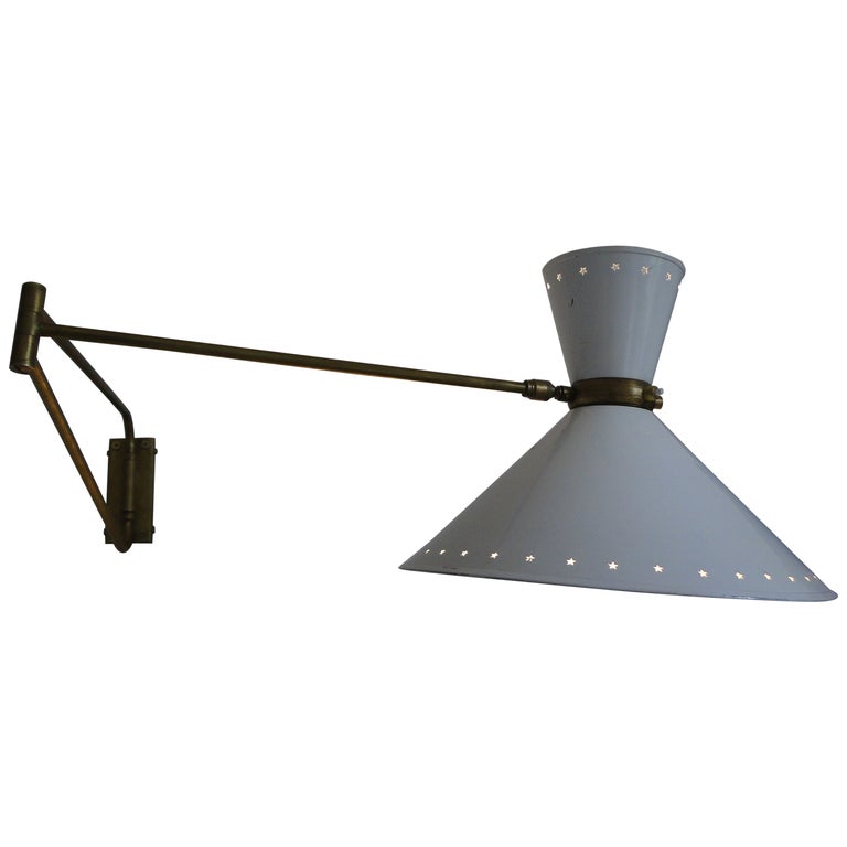 Large Vintage 1950s Double Arms Adjustable Diabolo Wall Lamp Rene ...