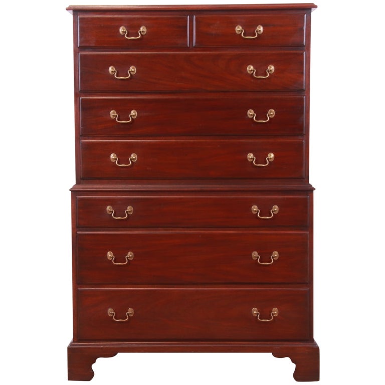 Henkel Harris American Colonial Solid Mahogany Highboy Dresser at ...