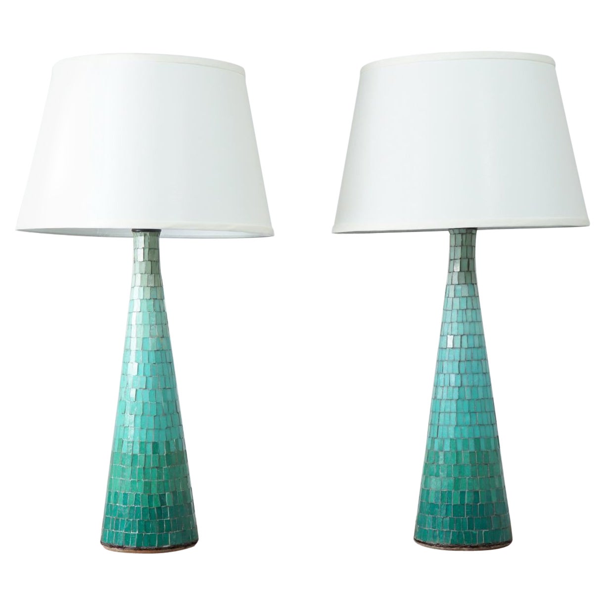 Pair of Genie Form Turquoise Lamps at 1stDibs